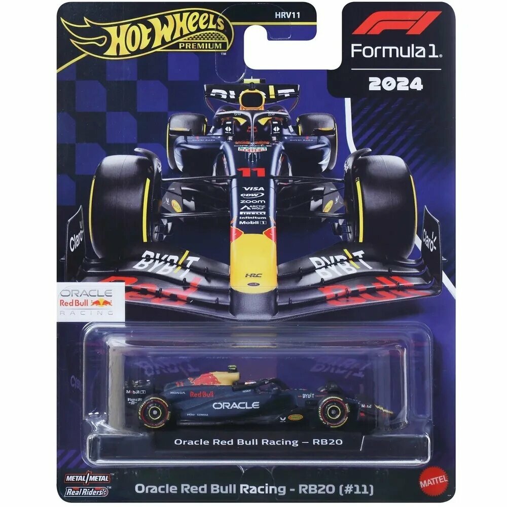 Hot Wheels Premium 1/64 машинка формула 1 Oracle Red Bull Racing RB20 #11 Sergio Perez, моделей автомобилей из литых под давлением сплавов