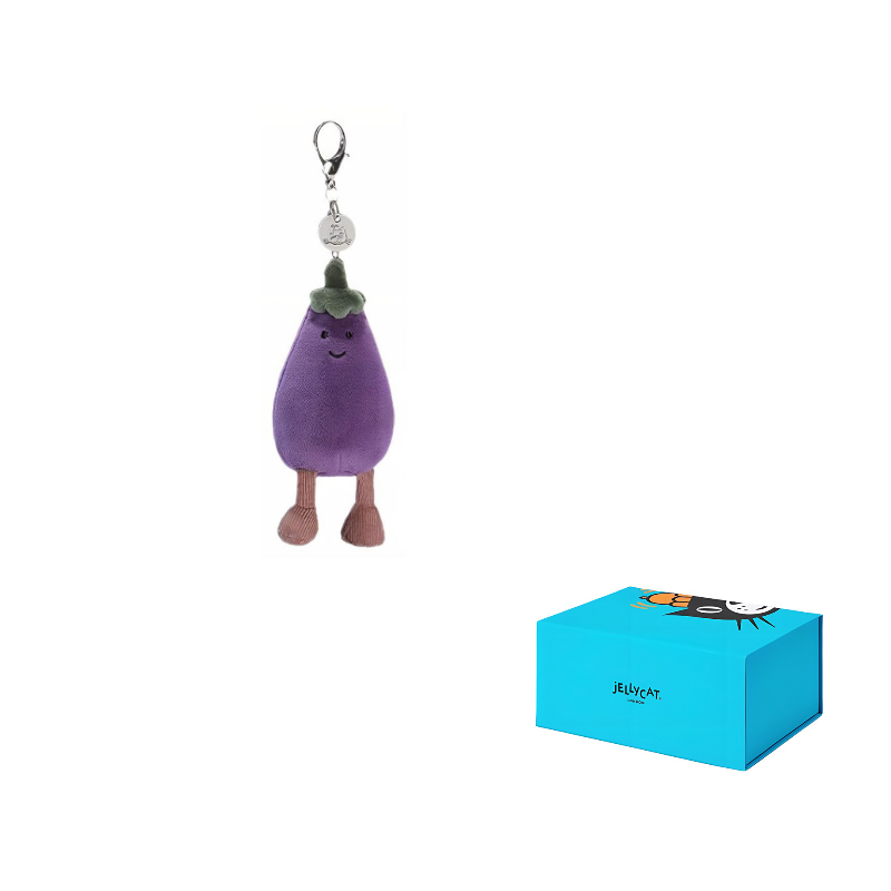 JELLYCAT Fun Food Collection Живой Баклажан Аксессуары для сумок Милый стиль Куклы Плюшевый Украшение H12cm*W5cm