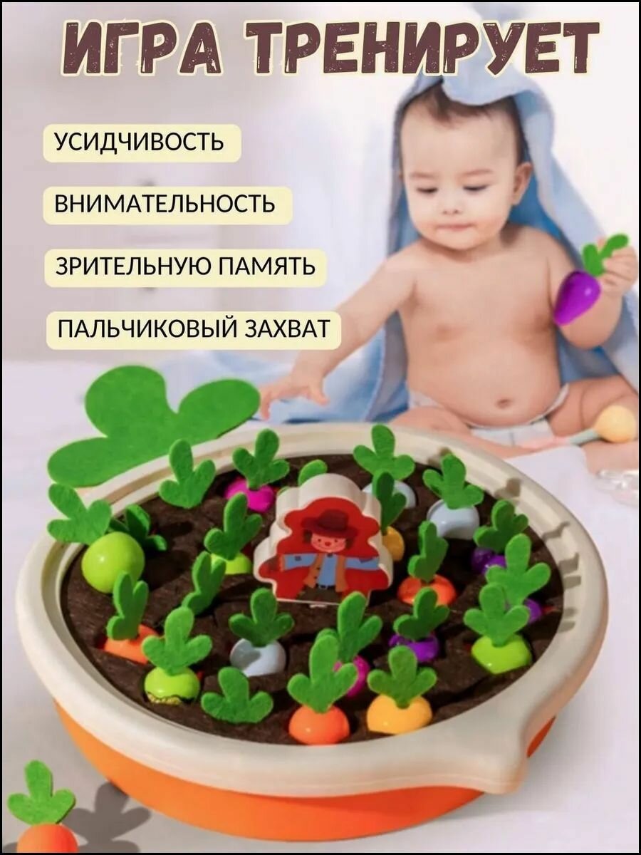 Сортер для малышей морковки монтессори