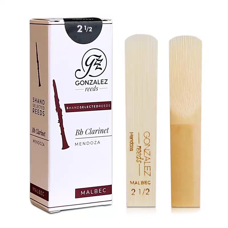 Gonzalez Malbec белые дудки для кларнета Bb, набор из 5 штук, прочность 2 2,5 3 3,5 Malbec Clarinet 3