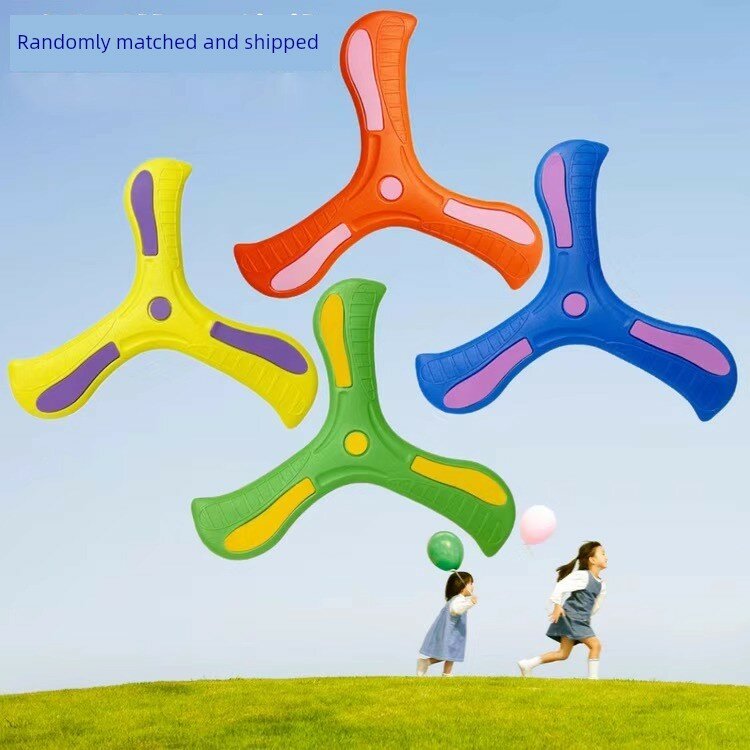 Детский бумеранг, игрушка для мальчиков, для игр на свежем воздухе, мягкий летающий диск, бумеранг из мягкой резины,