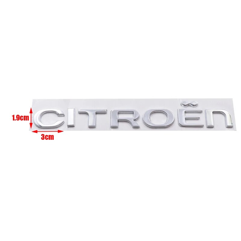 Металлическая 3D эмблема Citroen, серебристая YW glossy silver