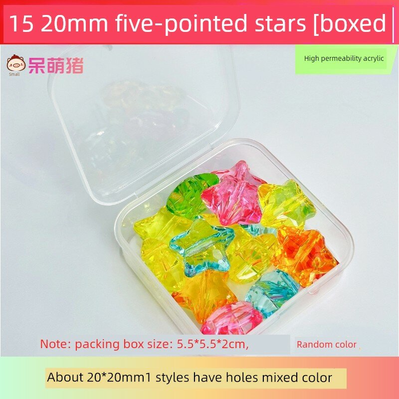 Акриловая разноцветная пятиконечная звезда, прозрачное кристальное ожерелье, награда для детского сада, для детей,