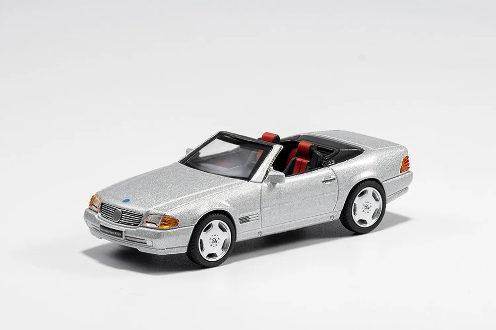 Модель коллекционная PAUDI Mercedes W129 sl-class R129 cabrio silver / мерседес сл-класс серебристый (длина 7-10 см)