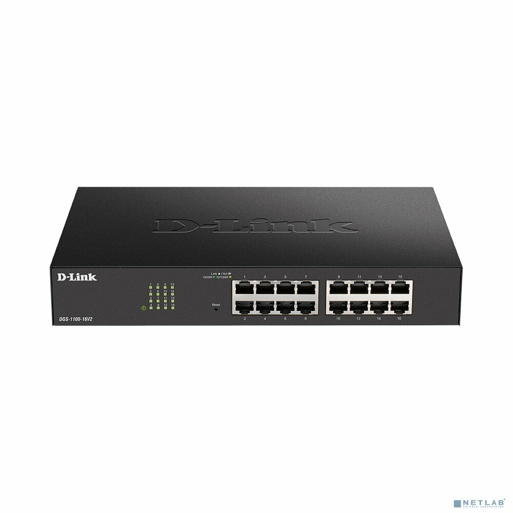 D-Link Сетевое оборудование D-Link DGS-1100-16V2/A2A Настраиваемый L2 коммутатор c 16 портами 10/100/1000Base-T