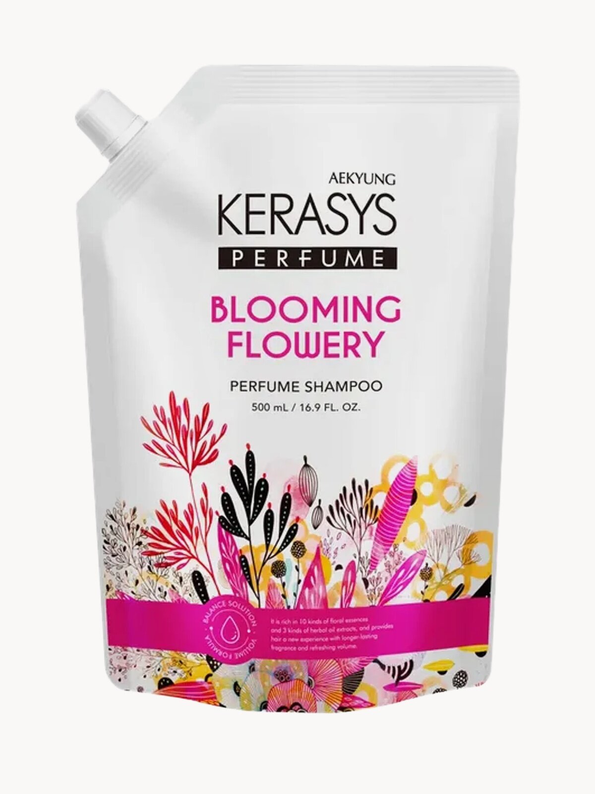 Kerasys Парфюмированный Шампунь для волос Флёр, с керамидами и ромашкой для всех типов волос, сменный блок 500 мл, Корея