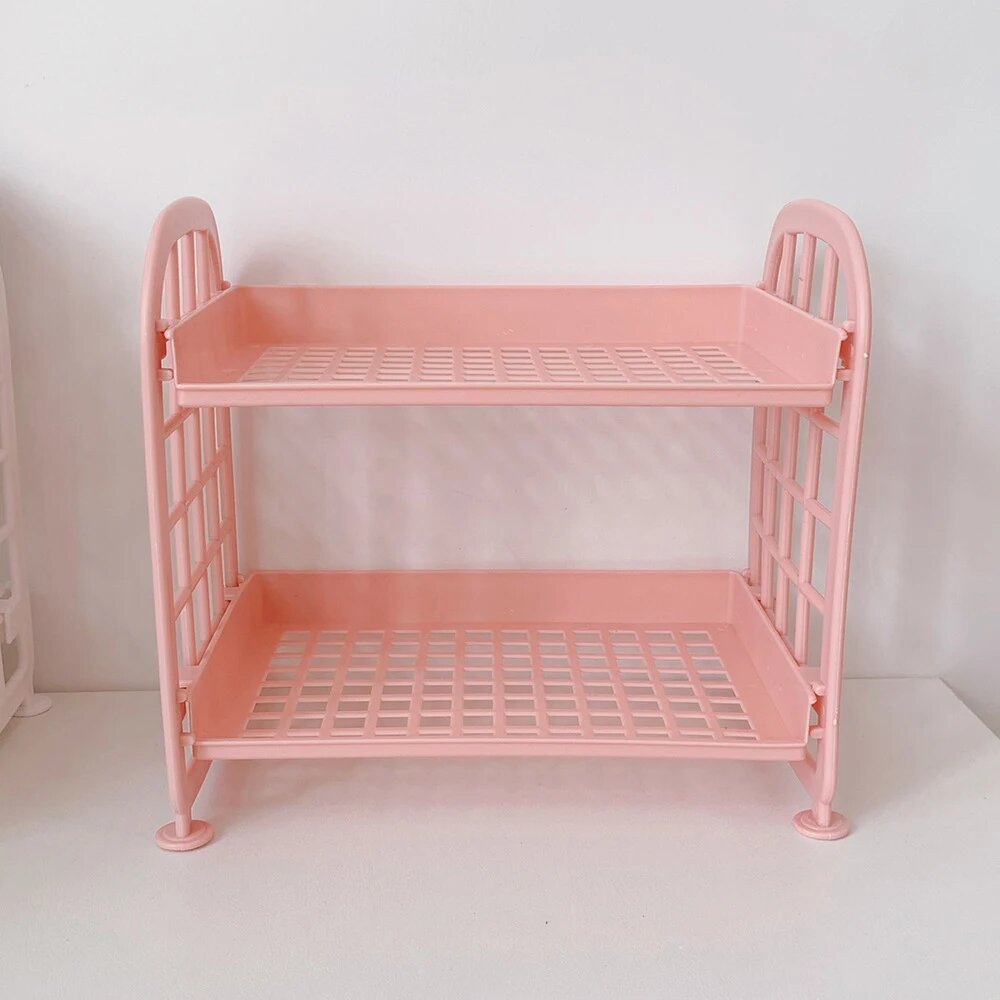 Пластиковая горизонтальная полка для хранения Розовый, Pink