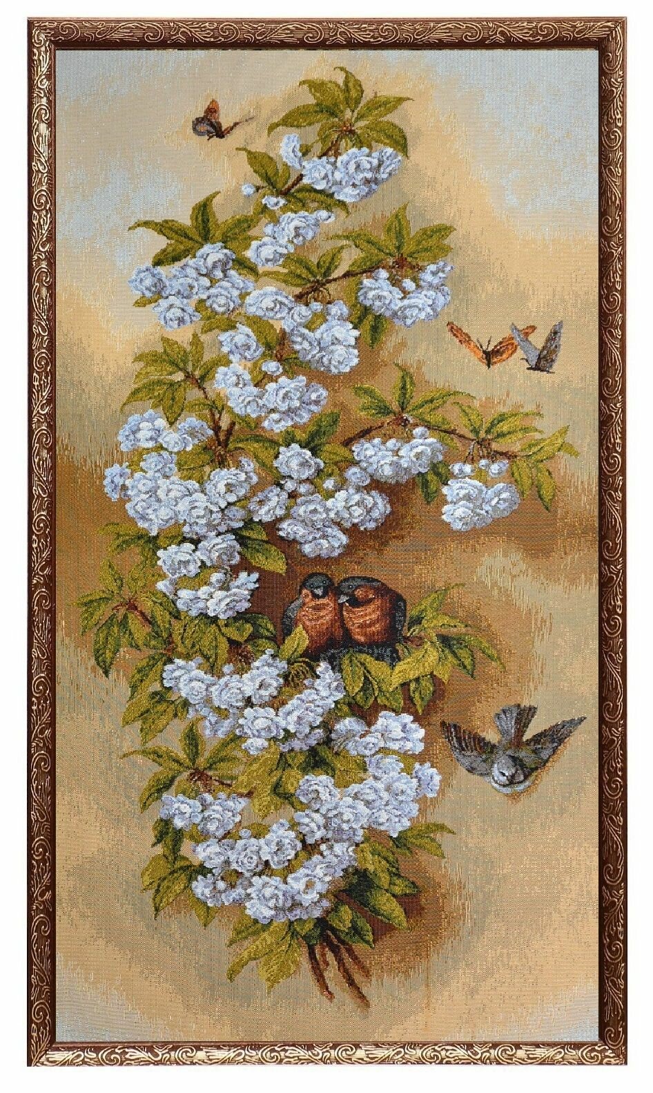 Гобеленовая картина "Влюбленные птички" 35х70