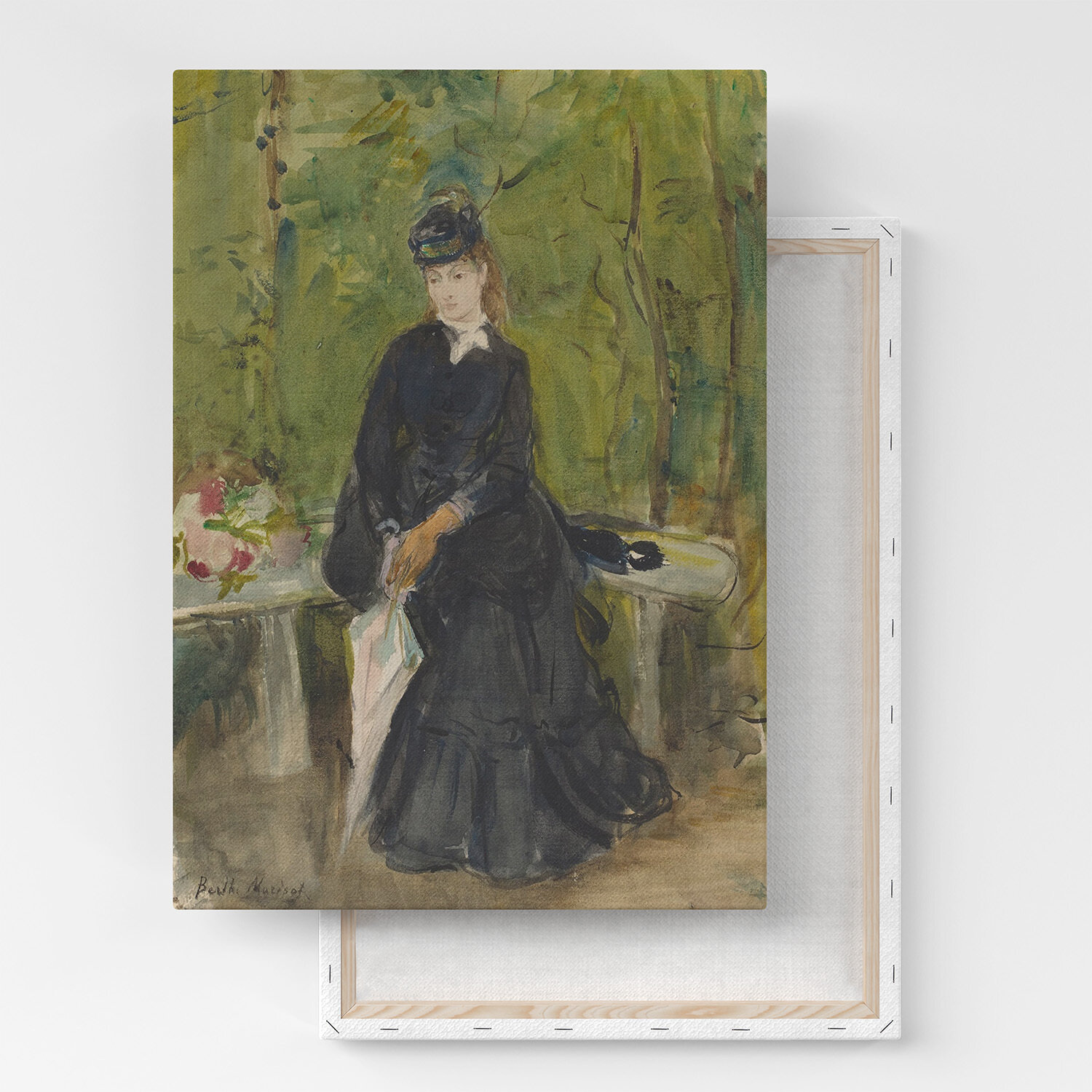 Картина на холсте, репродукция / Берта Моризо - The Artists Sister Edma Seated / Размер 40 x 53 см