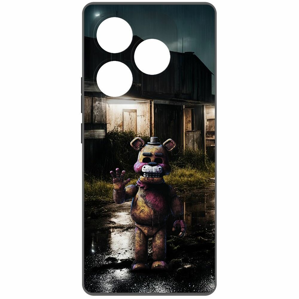 Чехол-накладка Krutoff Soft Case фнаф (FNAF) - Фредди под дождем для ITEL S23+ черный