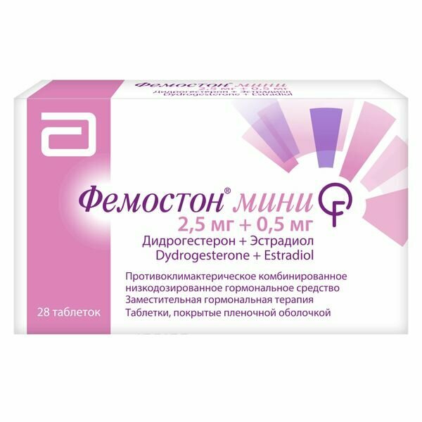 Фемостон мини таблетки п/о плен. 2,5мг+0,5мг 28шт