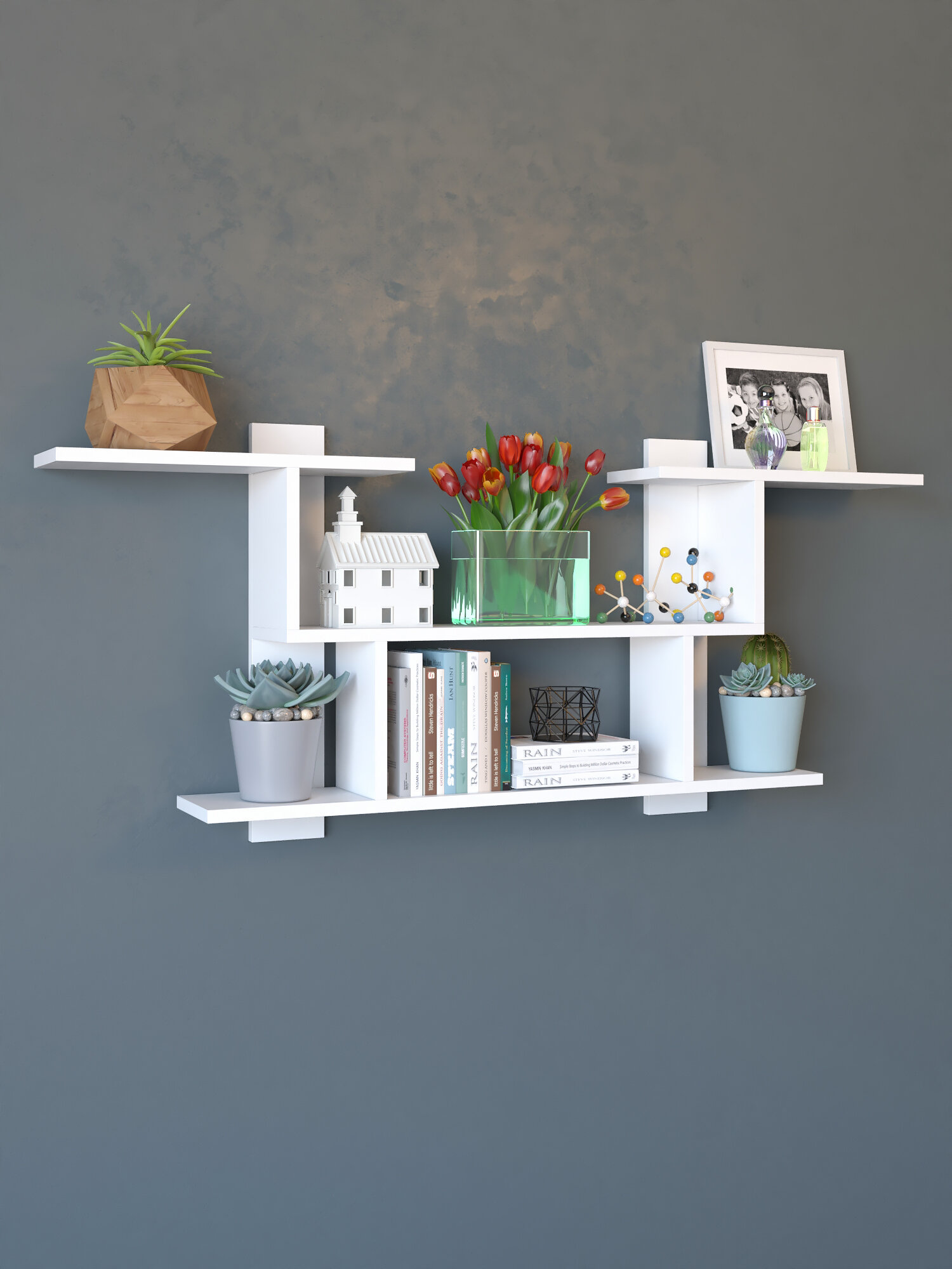 Настенная полка для книг и сувениров с максимальной нагрузкой до 10 килограммов