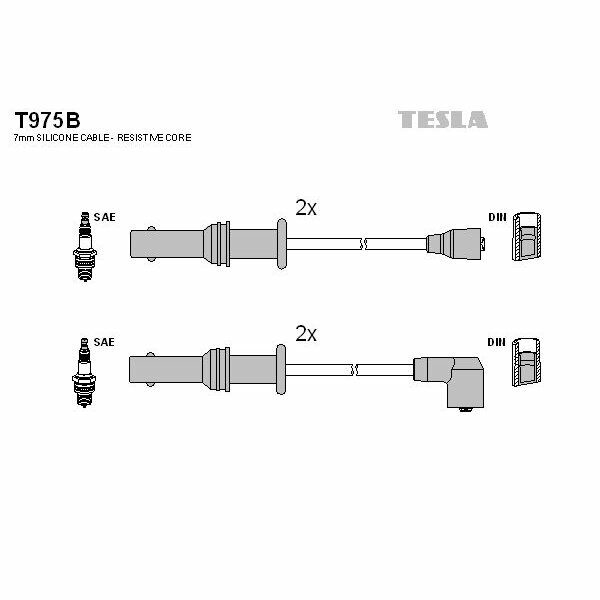 Комплект высоковольтных проводов для автомобиля, TESLA T975B (1 шт.)