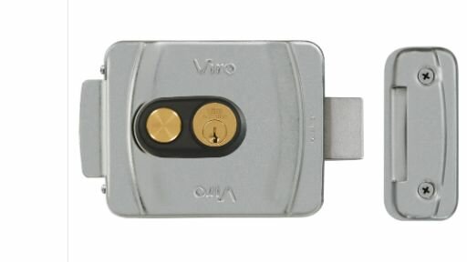 Замок накладной электромеханический 12V VIRO V9083.0794P 3кл. с кнопкой, с вращающейся защелкой