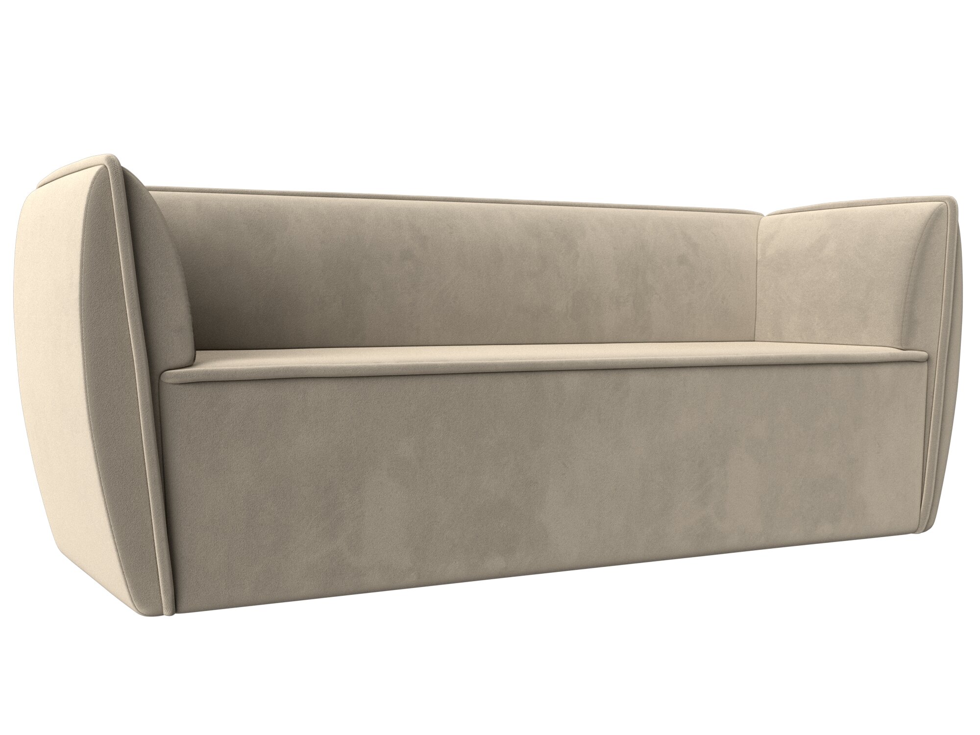 Диван кухонный прямой Бергамо 3-х местный, микровельвет, механизм нераскладной, бежевый, 200x64x80см. Хит Диванов