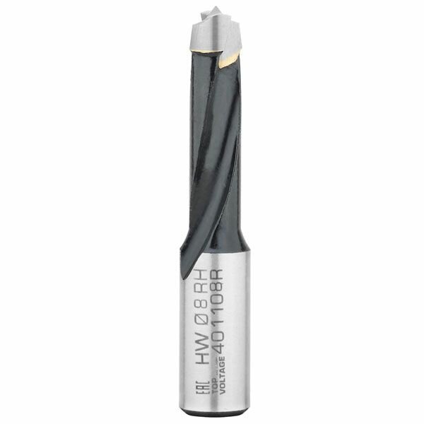 Сверло присадочное глухое 8 мм х 30 мм длина 57 мм хв. 10 мм TOPVOLTAGE 401108R