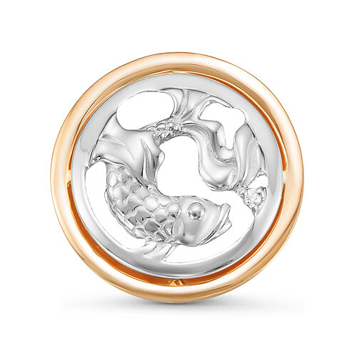 Подвеска, комбинированное золото, 585 проба