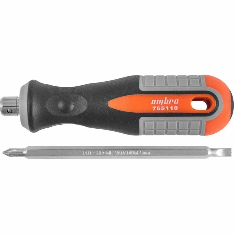 Отвертка двусторонняя ROUND GRIP PH1хSL5 мм L=100мм Ombra 755110