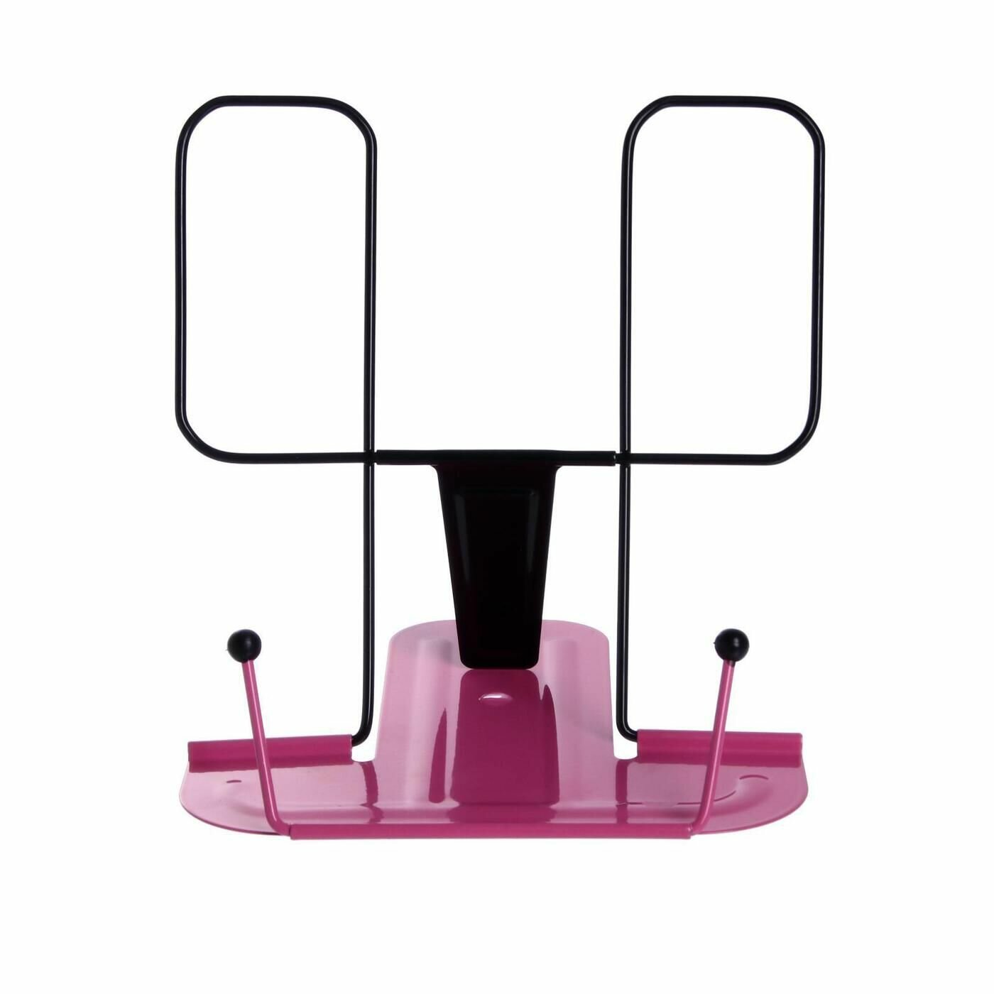 Подставка для книг Глобус, с упором, металл, розовая, 233х210х180мм