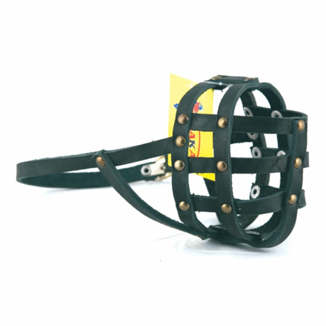 Вака Намордник кожаный для собак №4Б объем 35см, длина 8см