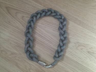 Колье, металл, стекло, бисер