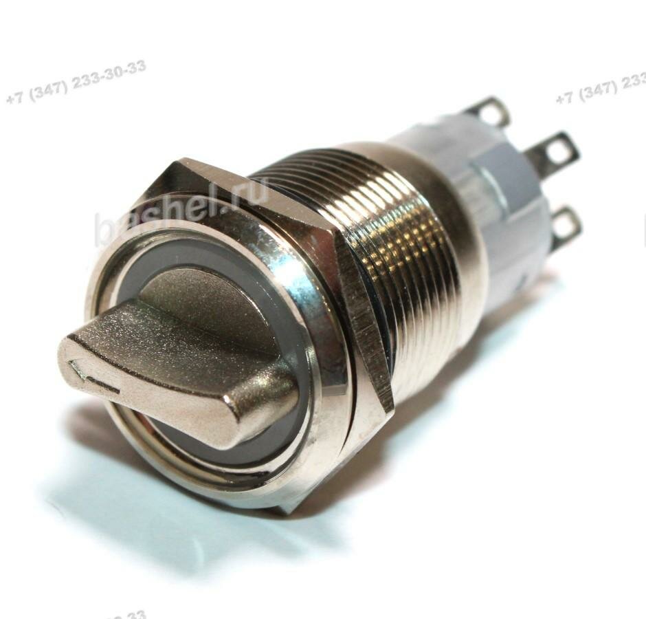 Переключатель поворотный антивандальный LAS1-AGQ-11X/21/R/N on-on, красная посветка