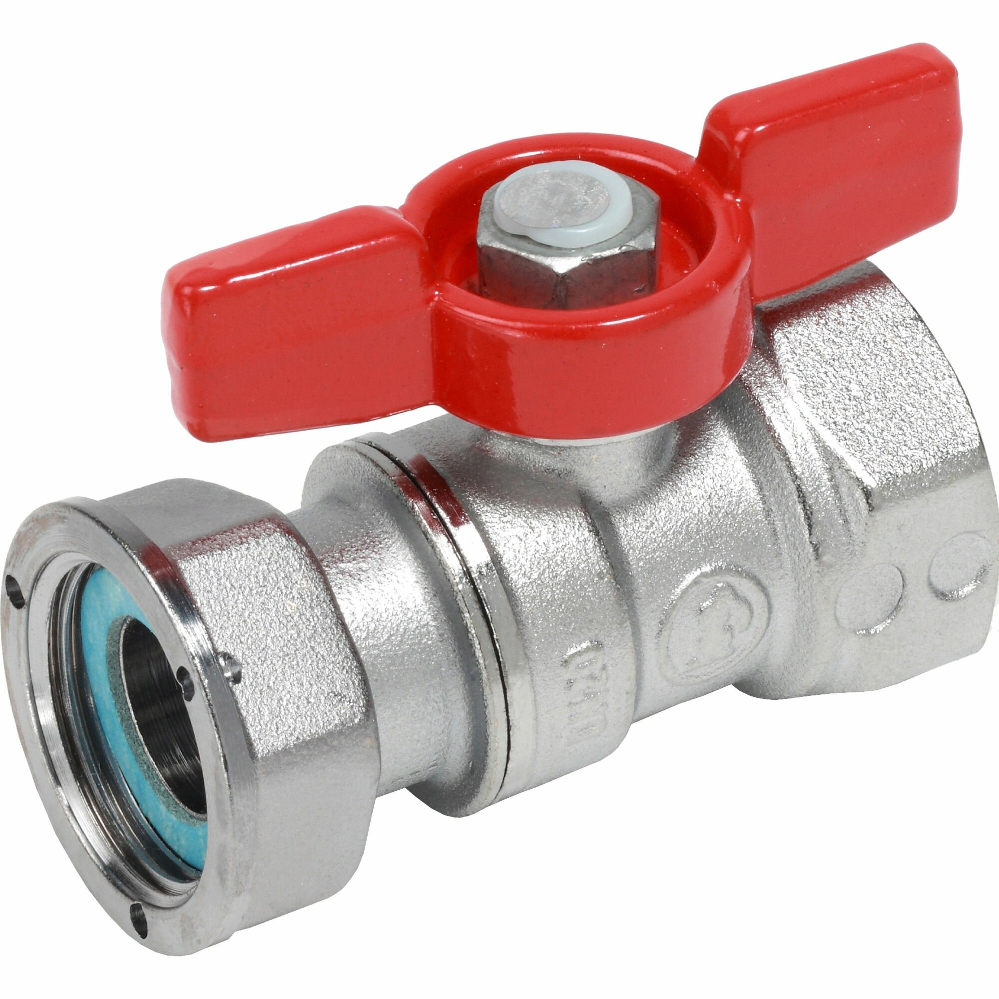 Кран шаровой Giacomini 1/2"x3/4" ВР-ВР бабочка с нагидной гайкой, латунь, хром