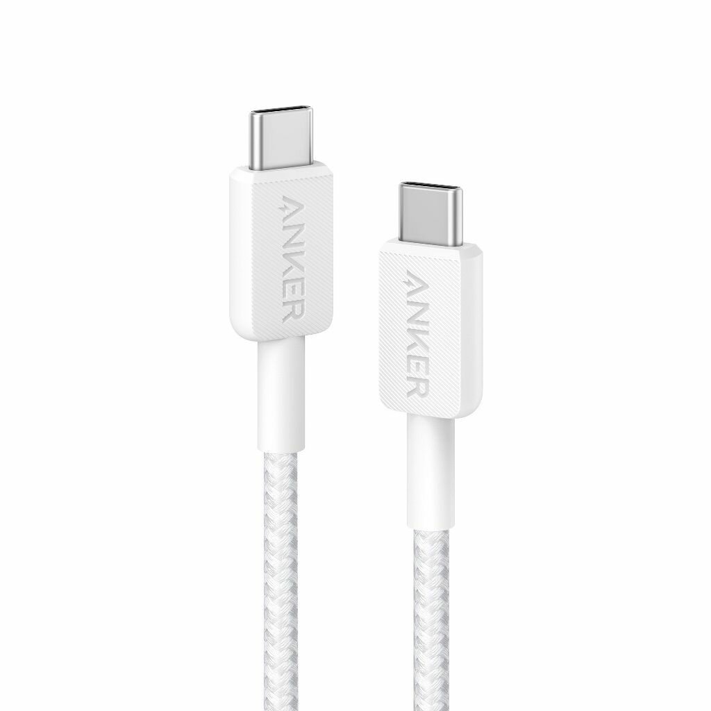 Кабель для зарядки ANKER USB-C to USB-C Cable Nylon 240W, 0.9m - White