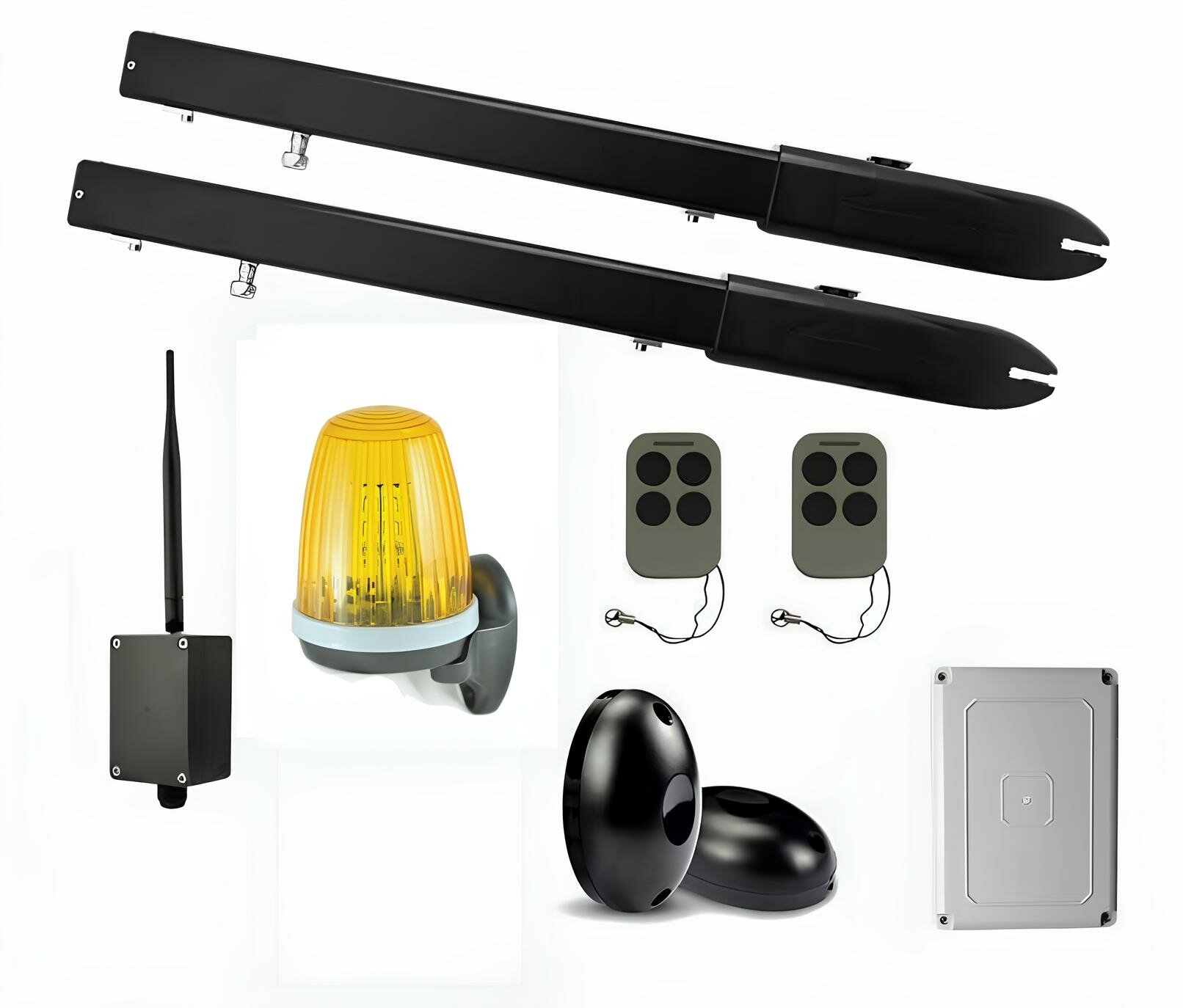 Автоматика для распашных ворот KSW-3000 FULL-3K-BT, комплект: 2 привода, блок управления, 2 пульта, фотоэлементы, лампа, Bluetooth-модуль