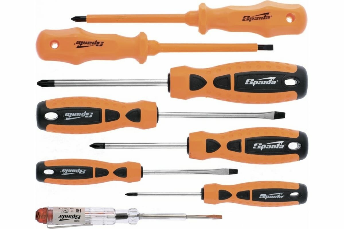 SPARTA 135435 Набор отверток с магнитной рукоятью и головками для точной сборки