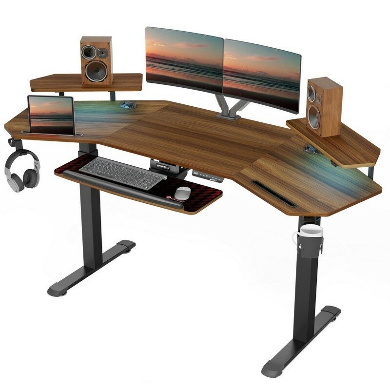 Стол компьютерный с электроприводом и RGB-подсветкой Eureka ERK-ED71-WN