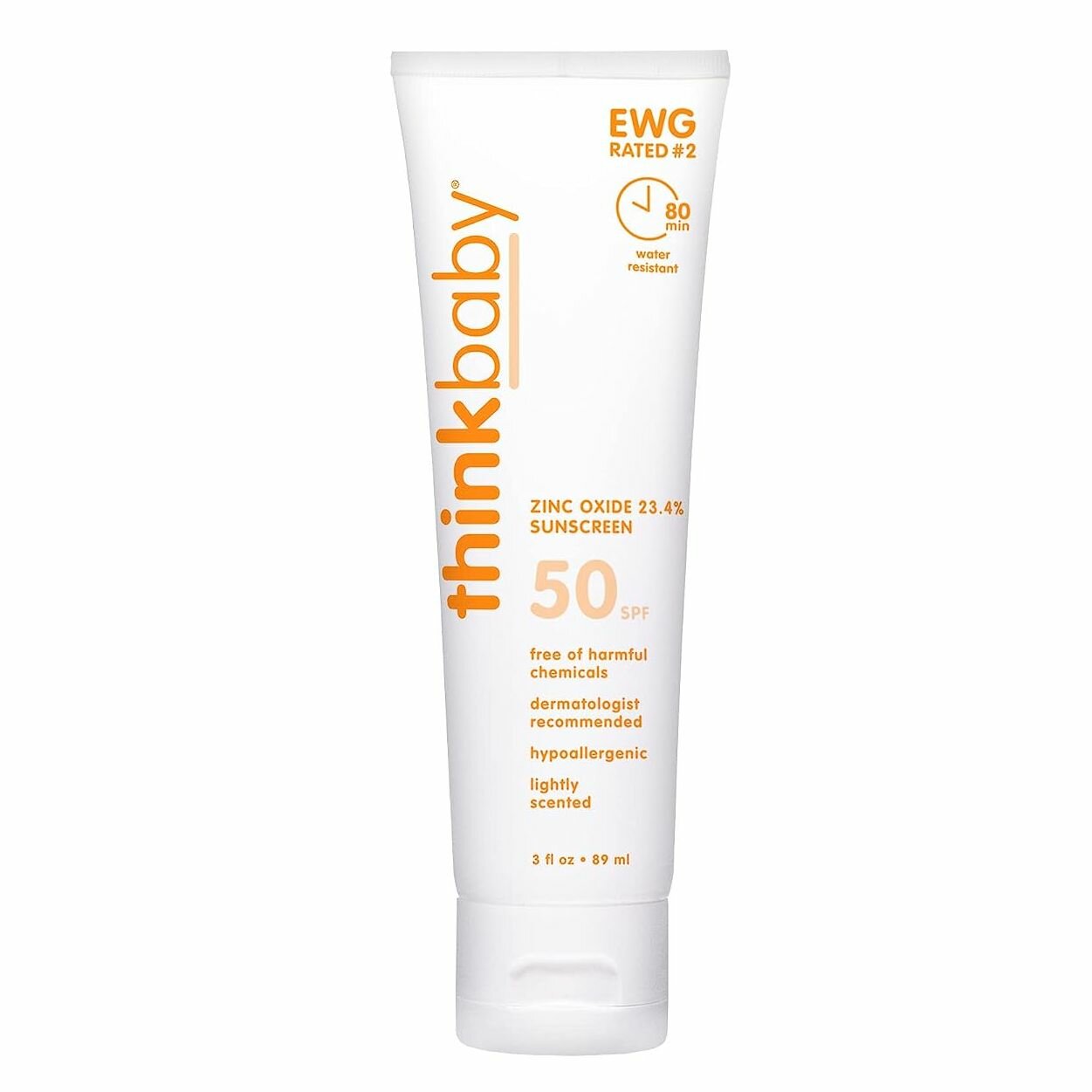 Think , Thinkbaby , солнцезащитный крем SPF 50 + для кожи лица рук ног тела детский , защита от солнца , натуральный увлажняющий дневной уход , 89 мл