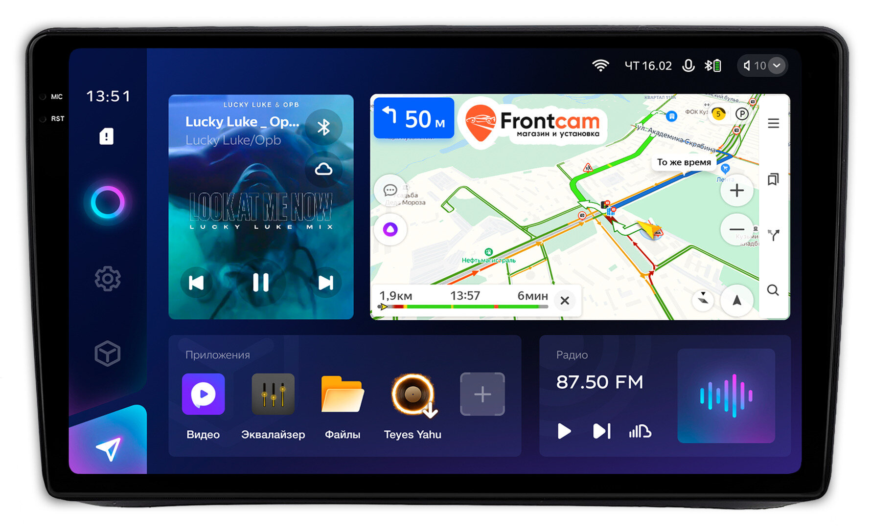 Штатная магнитола Teyes CC3 2K 4/64 9.5" RM-9-0205 Kia Soul 2011-2014 (вместо бардачка, тип 1) Android 10 (4G-SIM, DSP, QLed)