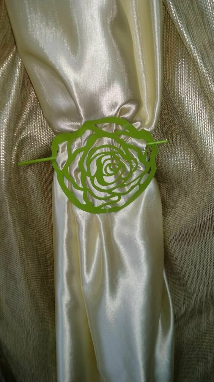 Подхват держатель для штор круглый зеленый железо