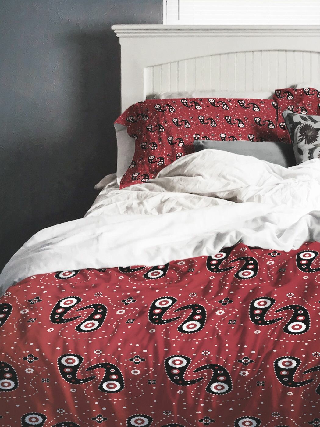 Постельное белье 2 спальное Ambesonne "Узор восточный" евро комплект, пододеяльник 200x220 см, наволочки 50х70 см