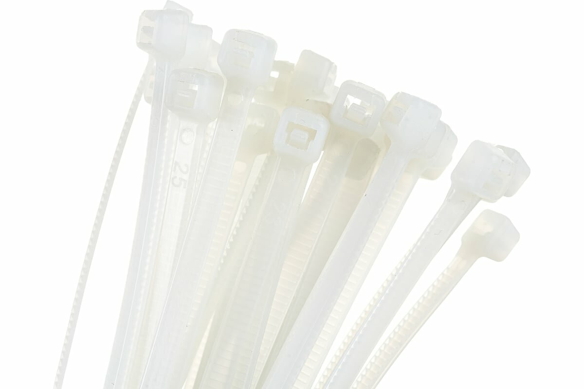 Gigant ленточная хомут-стяжка 3,6x300 белая 100 шт G/1/18 для фиксации кабелей и труб