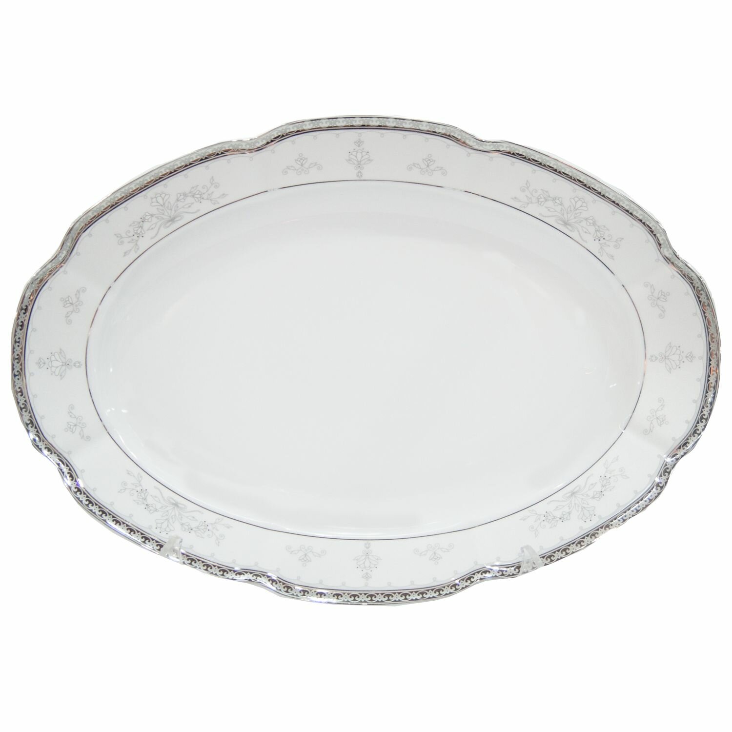 Блюдо овальное 24 см Bolero, декор "Платиновый узор" 1 шт.