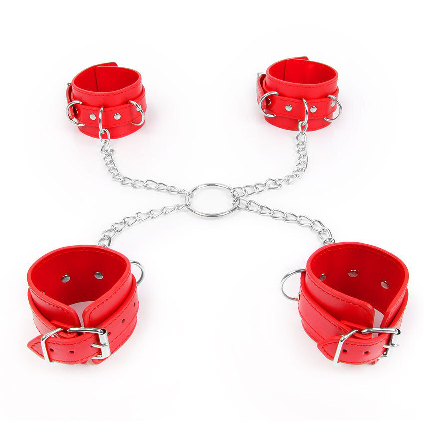 Фиксатор (наручники + оковы), красные