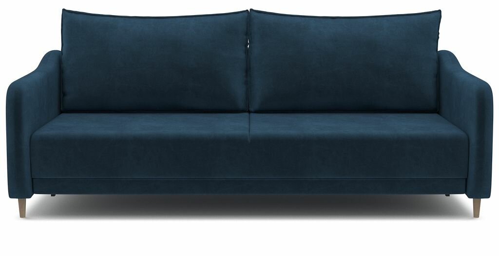Диван-кровать, раскладной PUSHE, Бьёрг, велюр, синий Nebby 030