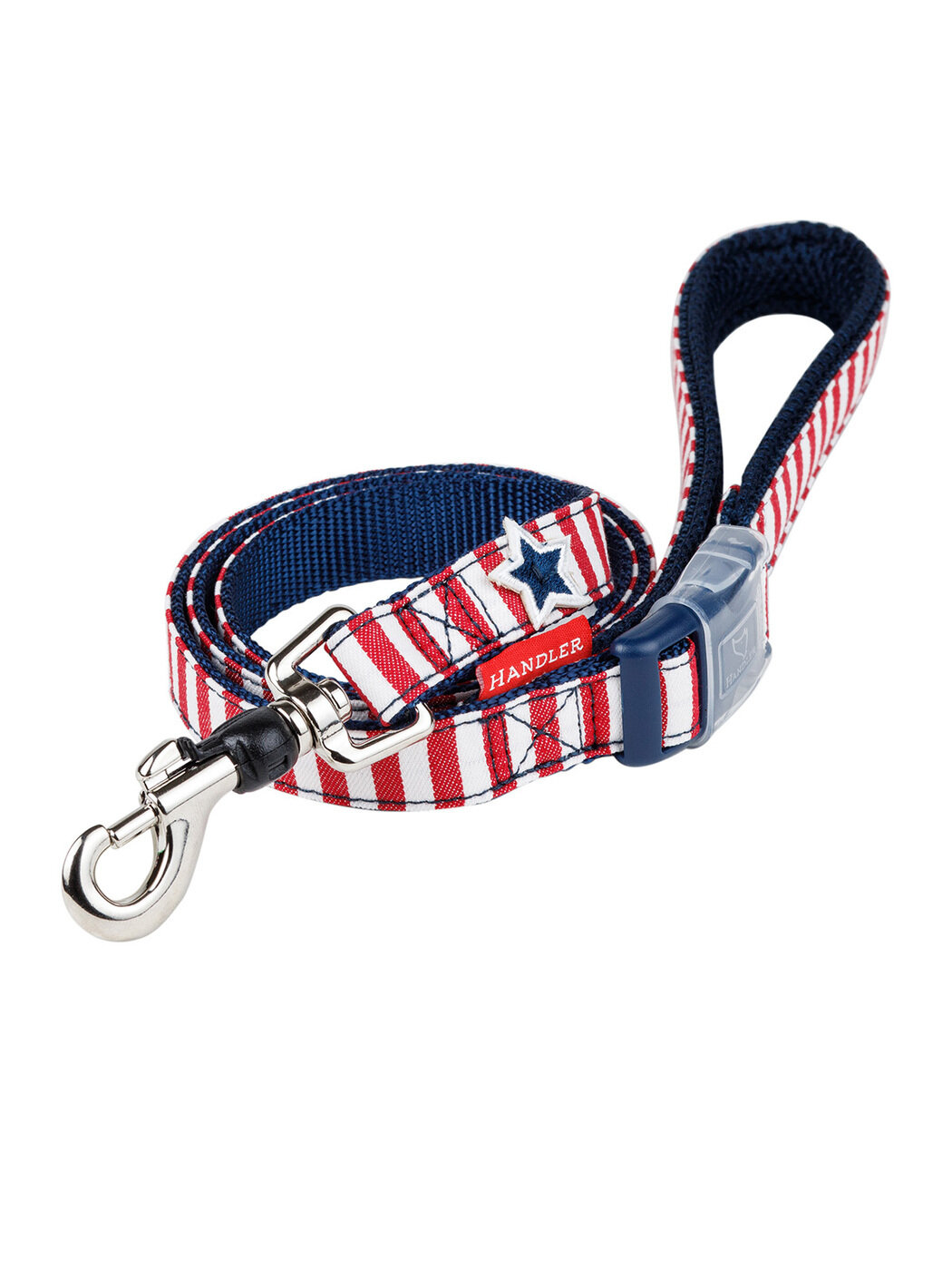 Поводок для собак Japan Premium Pet "Английский стиляга" с функцией Антисрыв. Размер M. Цвет NAVY с красным