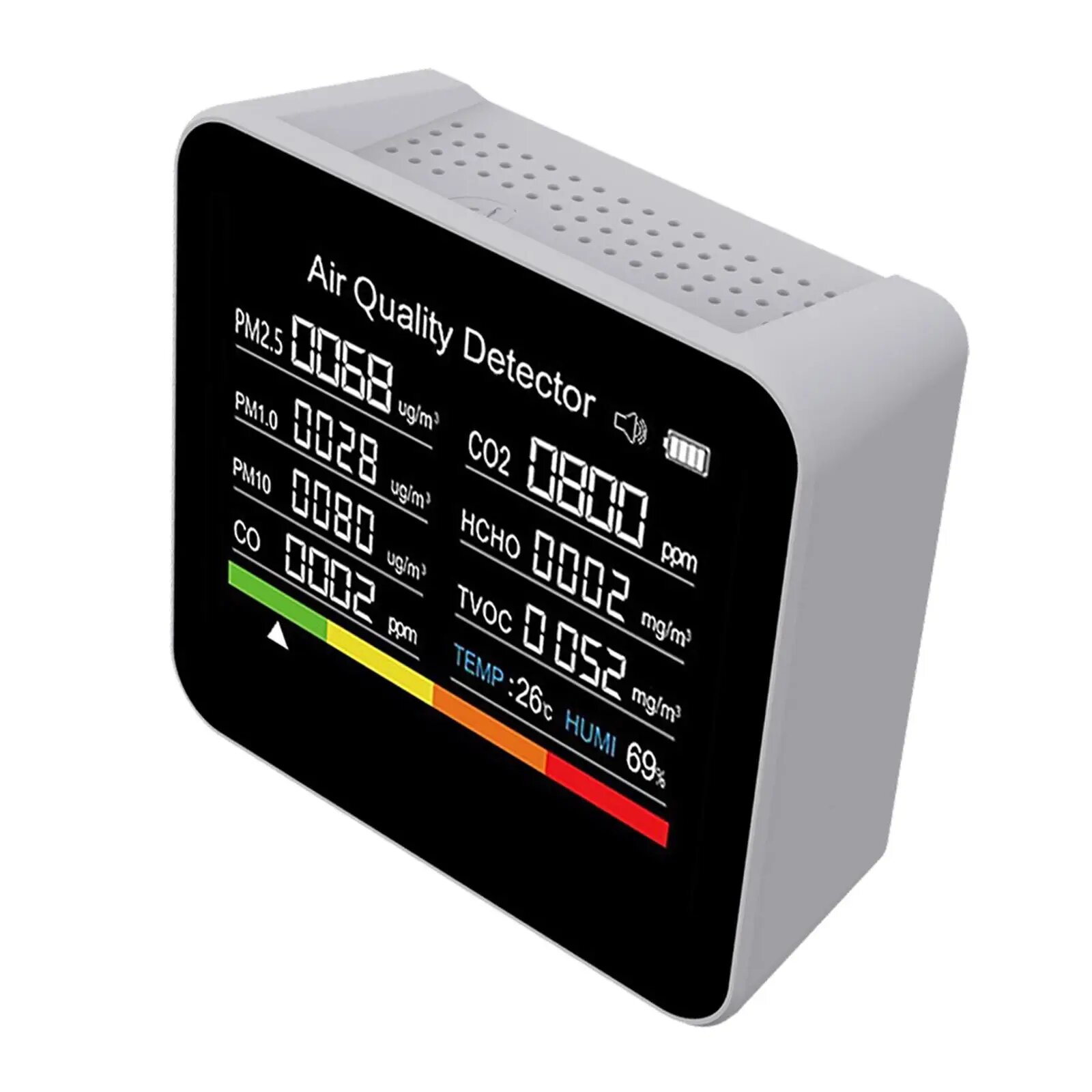 Тестер качества воздуха ручной контроль температуры и влажности воздуха контроль качества загрязнения воздуха для автомобиля рабочее место аэропорт дома