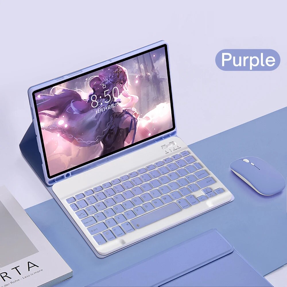 Чехол-клавиатура PULUZ для Samsung Galaxy Tab S10 Plus 12.4inch, Purple B