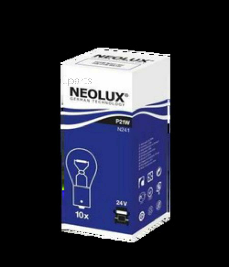NEOLUX N241 Лампа (10шт в упаковке) P21W 24V 21W STANDART BA15s, карт.1 шт