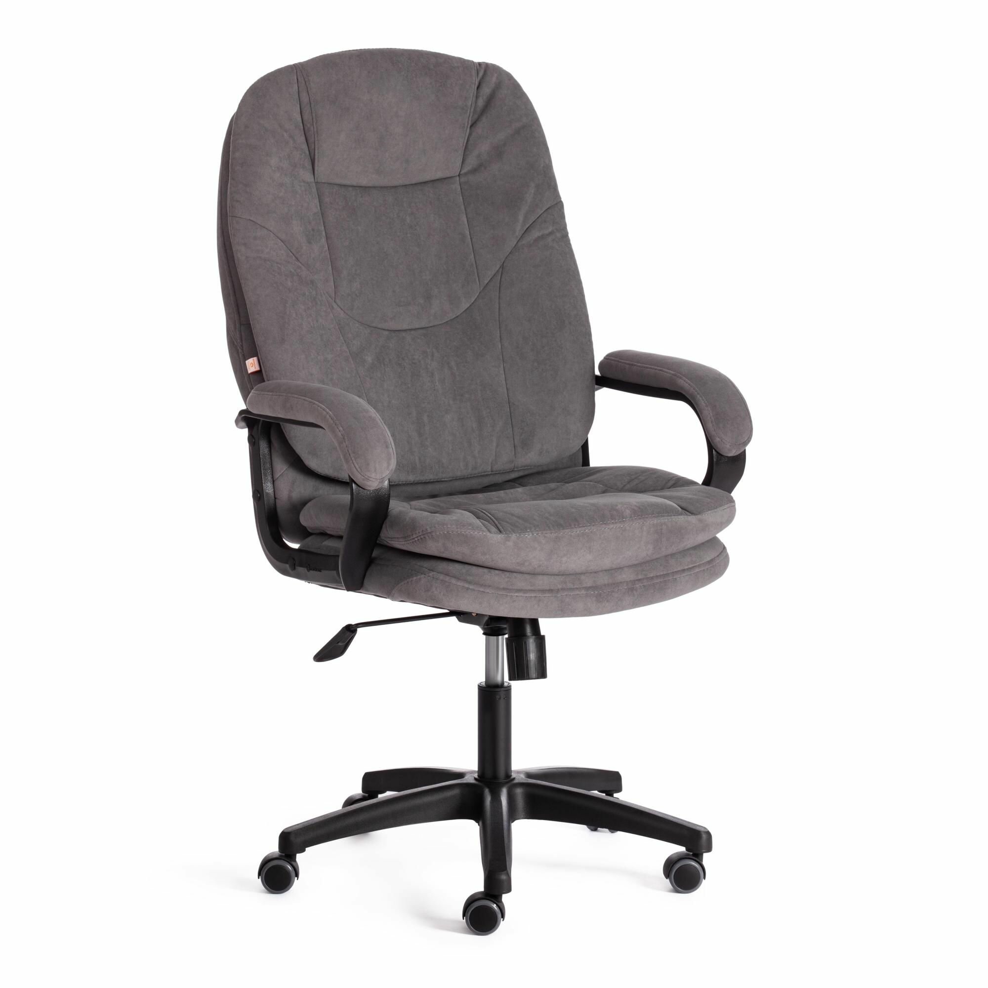 Кресло COMFORT LT Tetchair серый, черный, ткань, пластик, мягкое сиденье, с подлокотниками