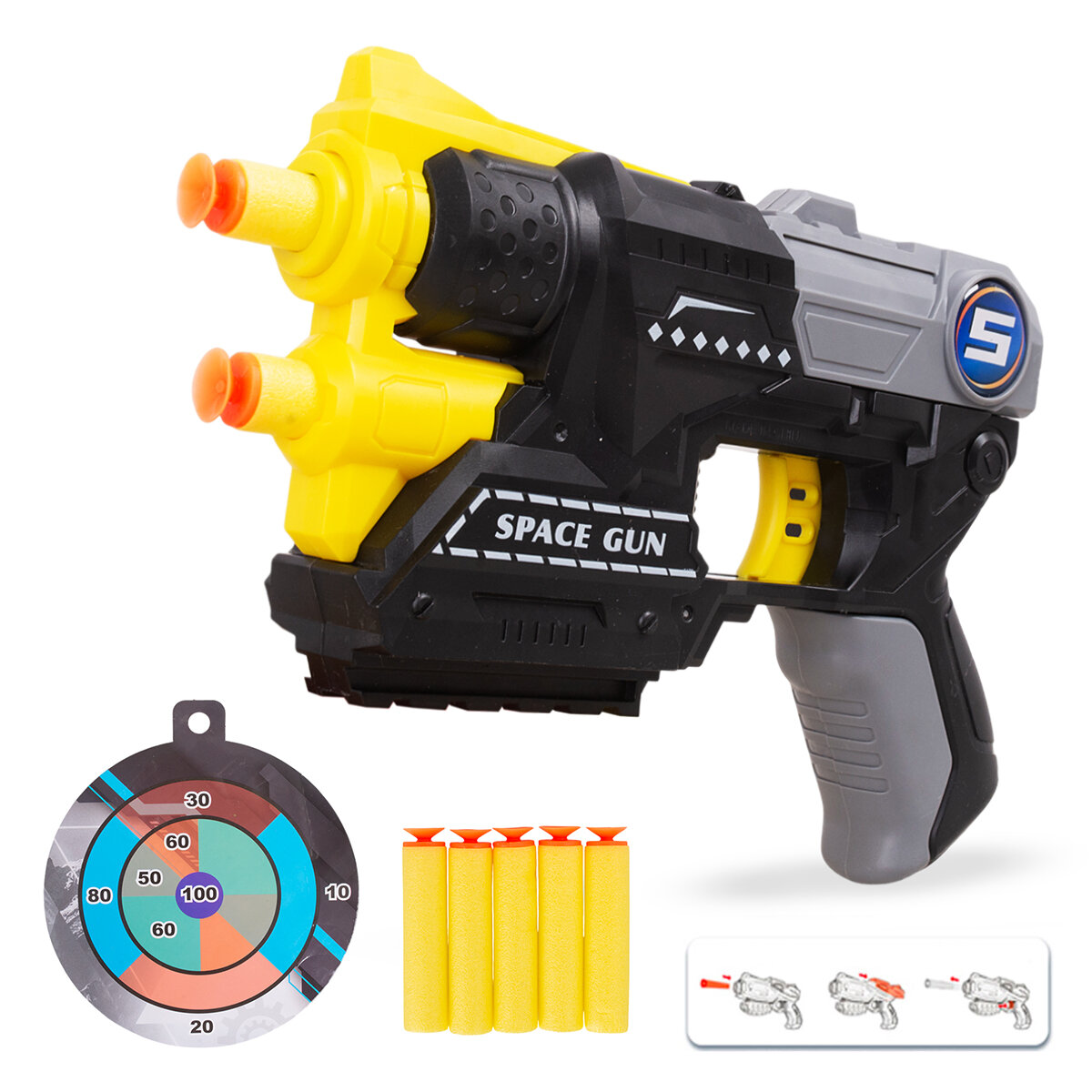 Бластер с мягкими пулями и мишенью TONG DE (XD688-39) игрушечный