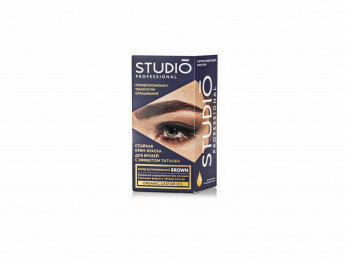 Studio стойкая крем краска для бровей коричневый 50 мл