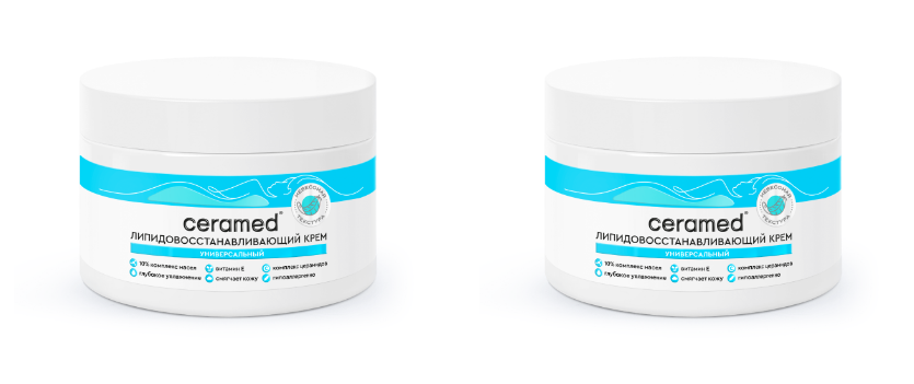 Крем для лица и тела CERAMED, липидовосстанавливающий универсальный, 300 мл, 2 шт