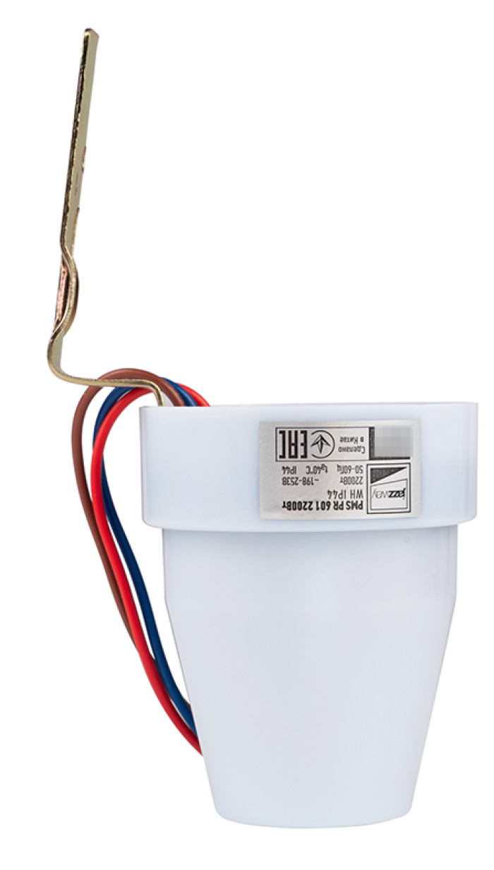 Фотореле Jazzway / Джазвэй PMS PR 601 для внутреннего и уличного освещения, в пластиковом корпусе, белый, 78х62х76х143мм, 220В, 0.45Вт, 10мА, IP44 / электрика