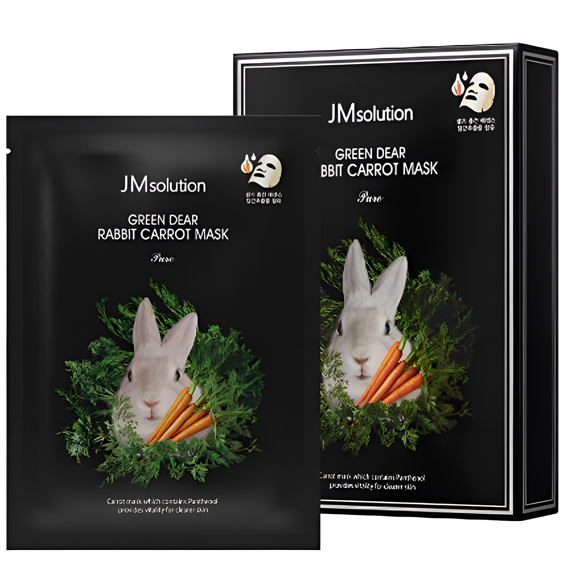 Успокаивающая тканевая маска для лица с экстрактом моркови JMsolution Green Dear Rabbit Carrot Mask 30 мл