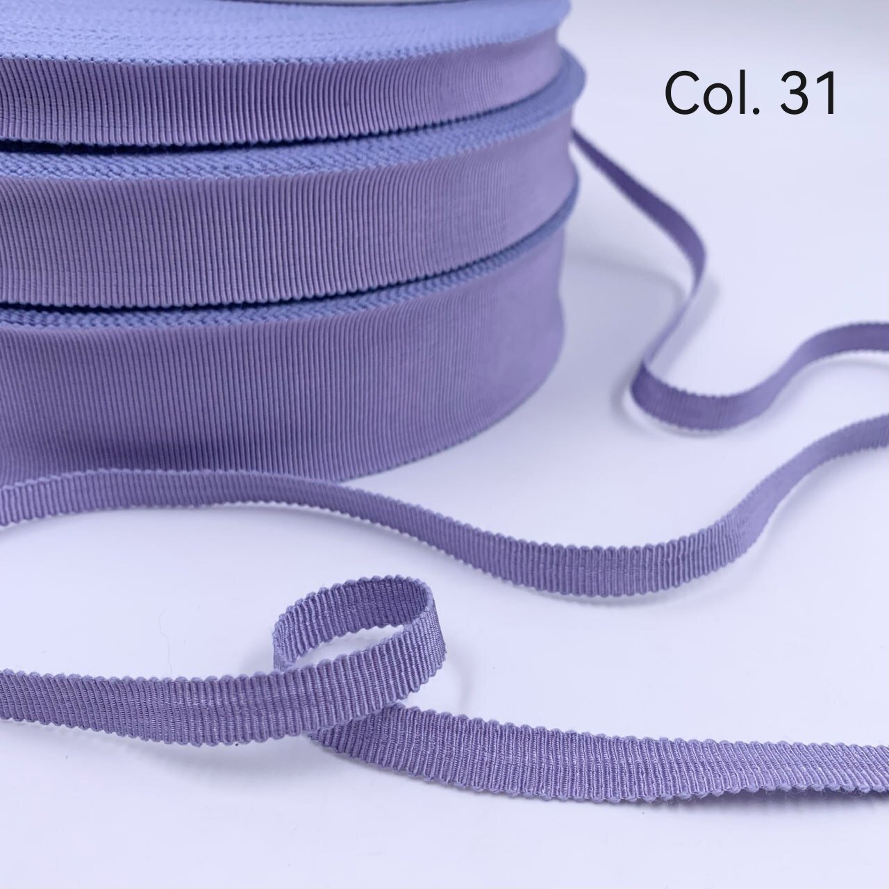 Репсовая лента лавандового оттенка 1 метр, ширина 2 см